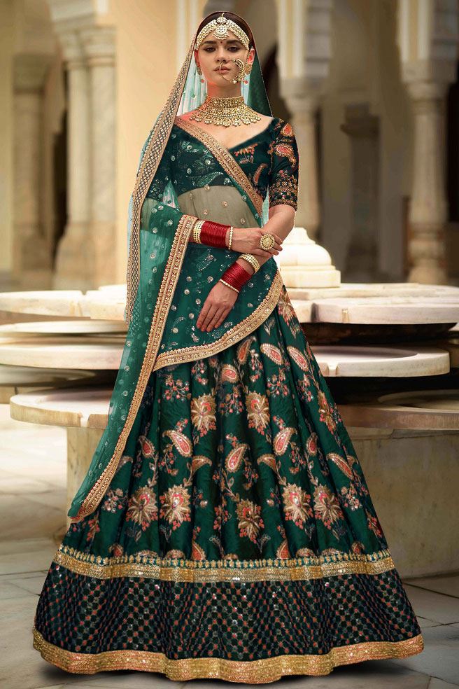 20 Green Bridal Lehengas Ideas for the Brides of 2021 to Look Gorgeous