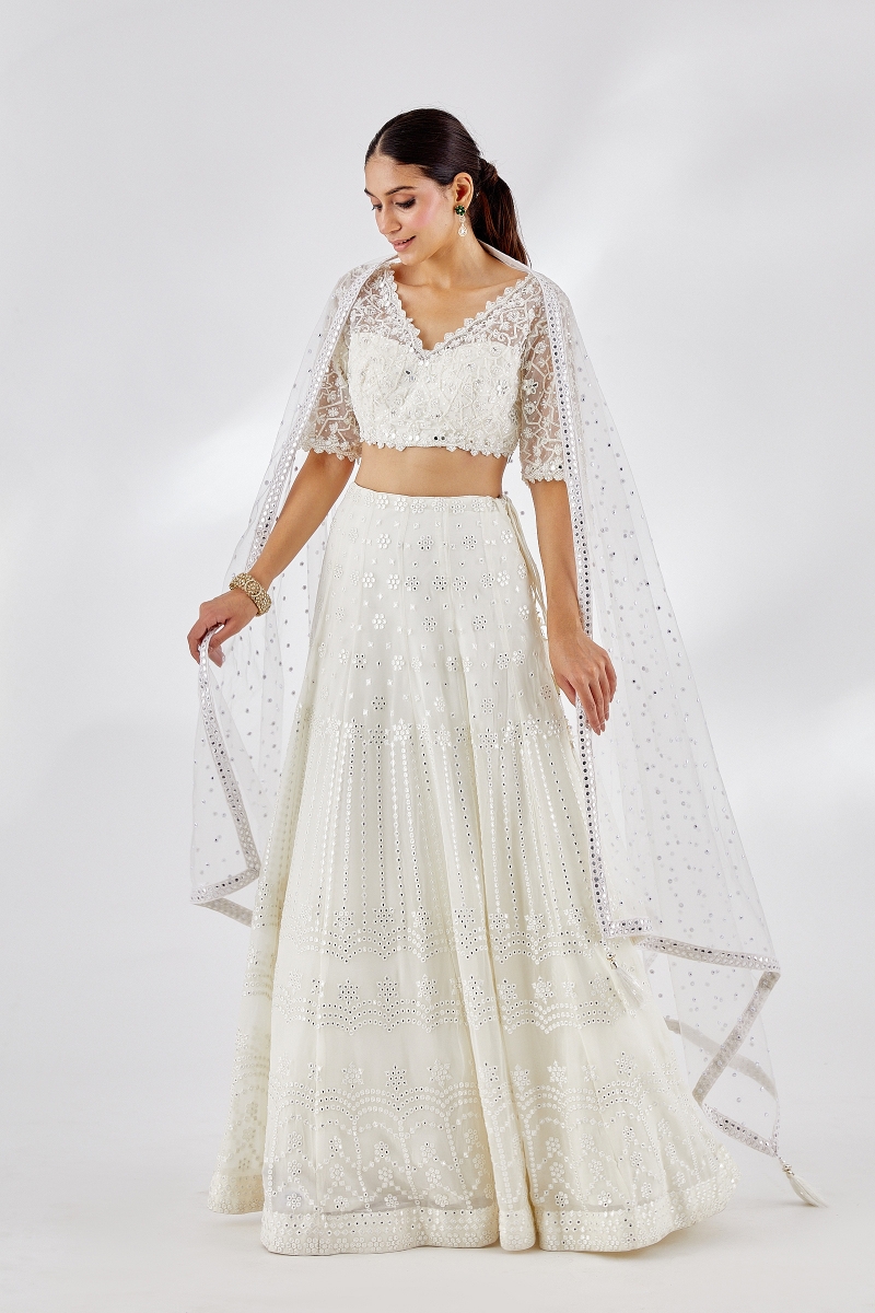 25 Bold Brides Who Wore White Wedding Lehenga for their Wedding