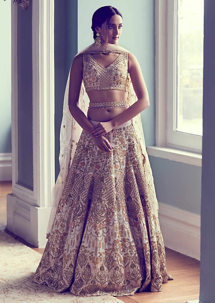 20 Excellent Ivory Lehenga Ideas for your Wedding to Look Gorgeous