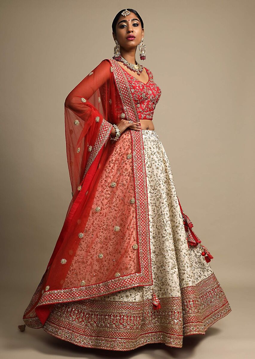 20 Excellent Ivory Lehenga Ideas for your Wedding to Look Gorgeous