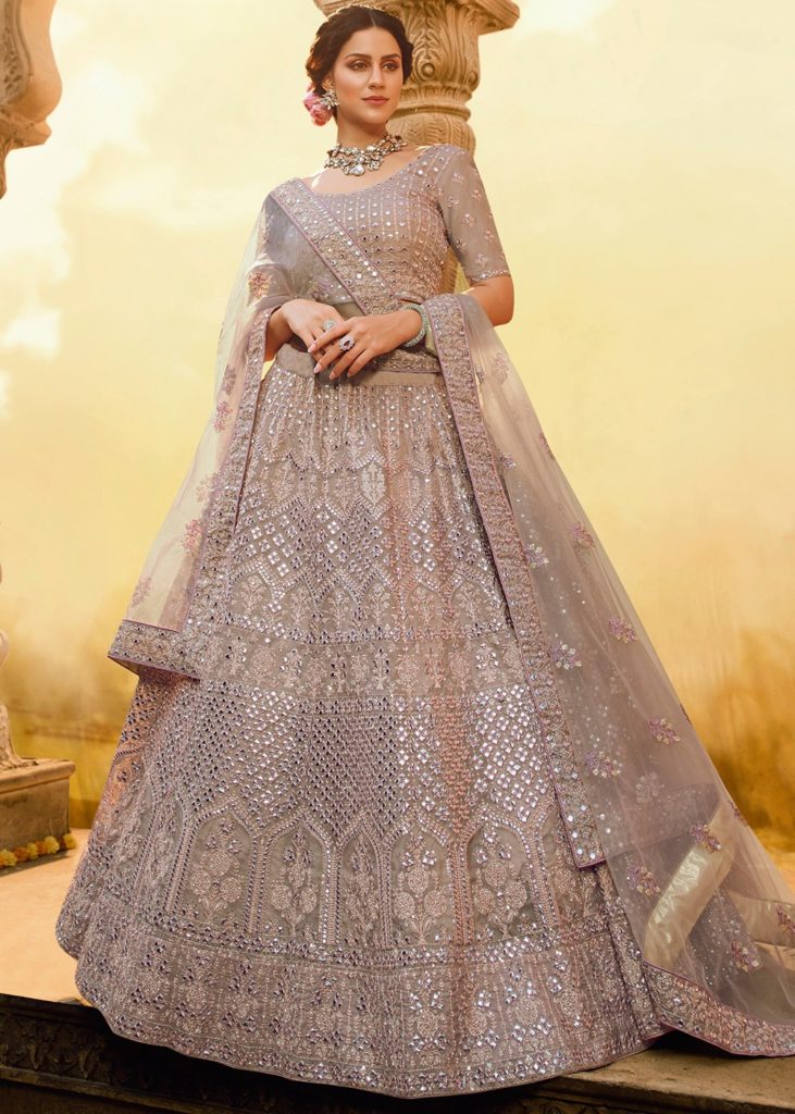 Scintillating Mirror Work Lehenga Designs for Every Bride